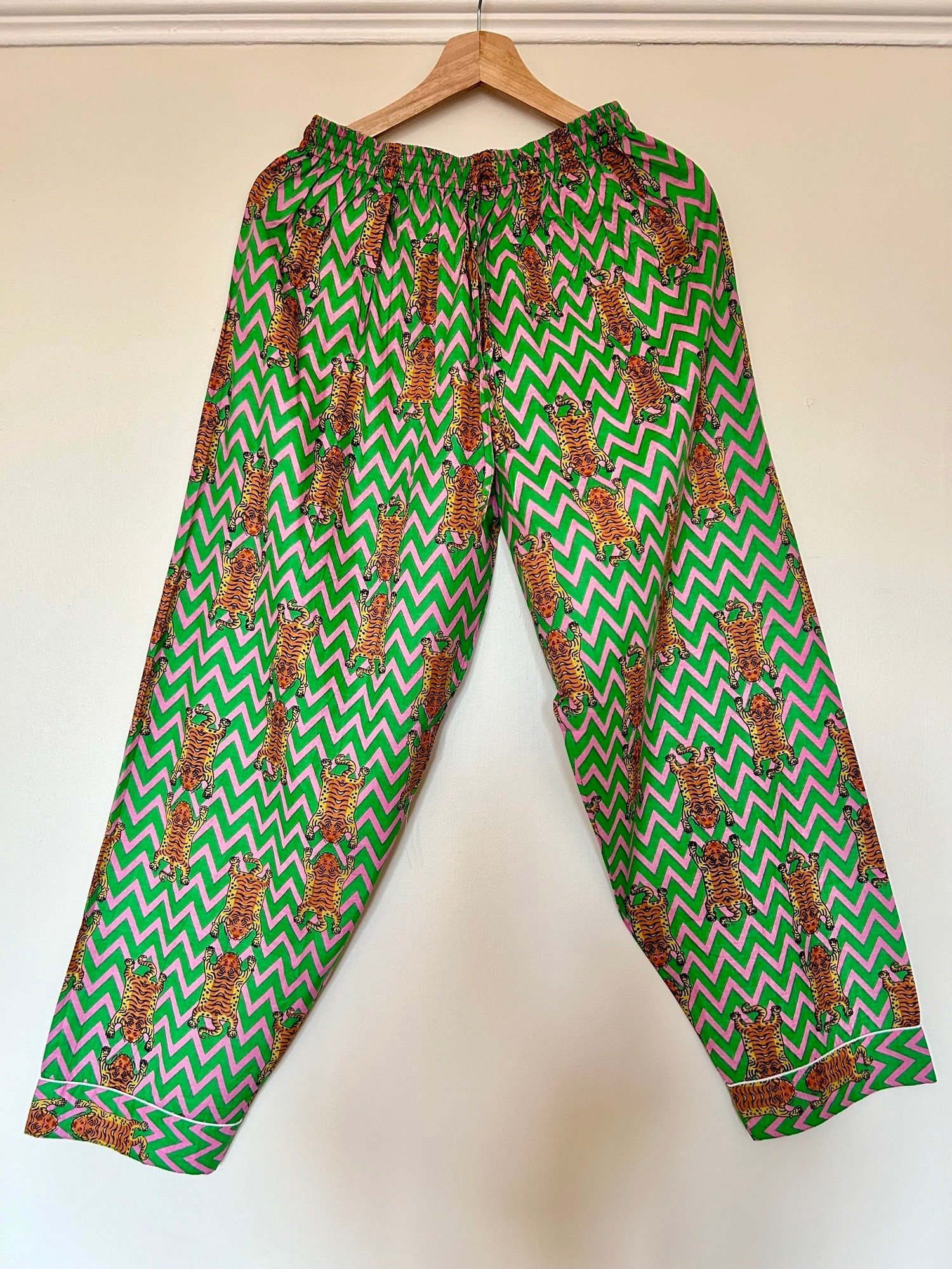 Womens Pure Cotton Pyjamas, 100% Indian Cotton Pjs, Bright Colourful ...