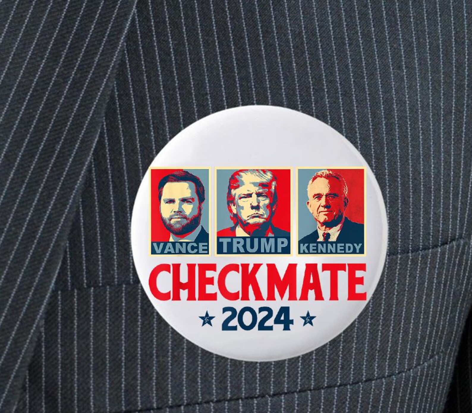 Trump Vance Kennedy Checkmate 2024 Election Pin, President Pin, Trump ...