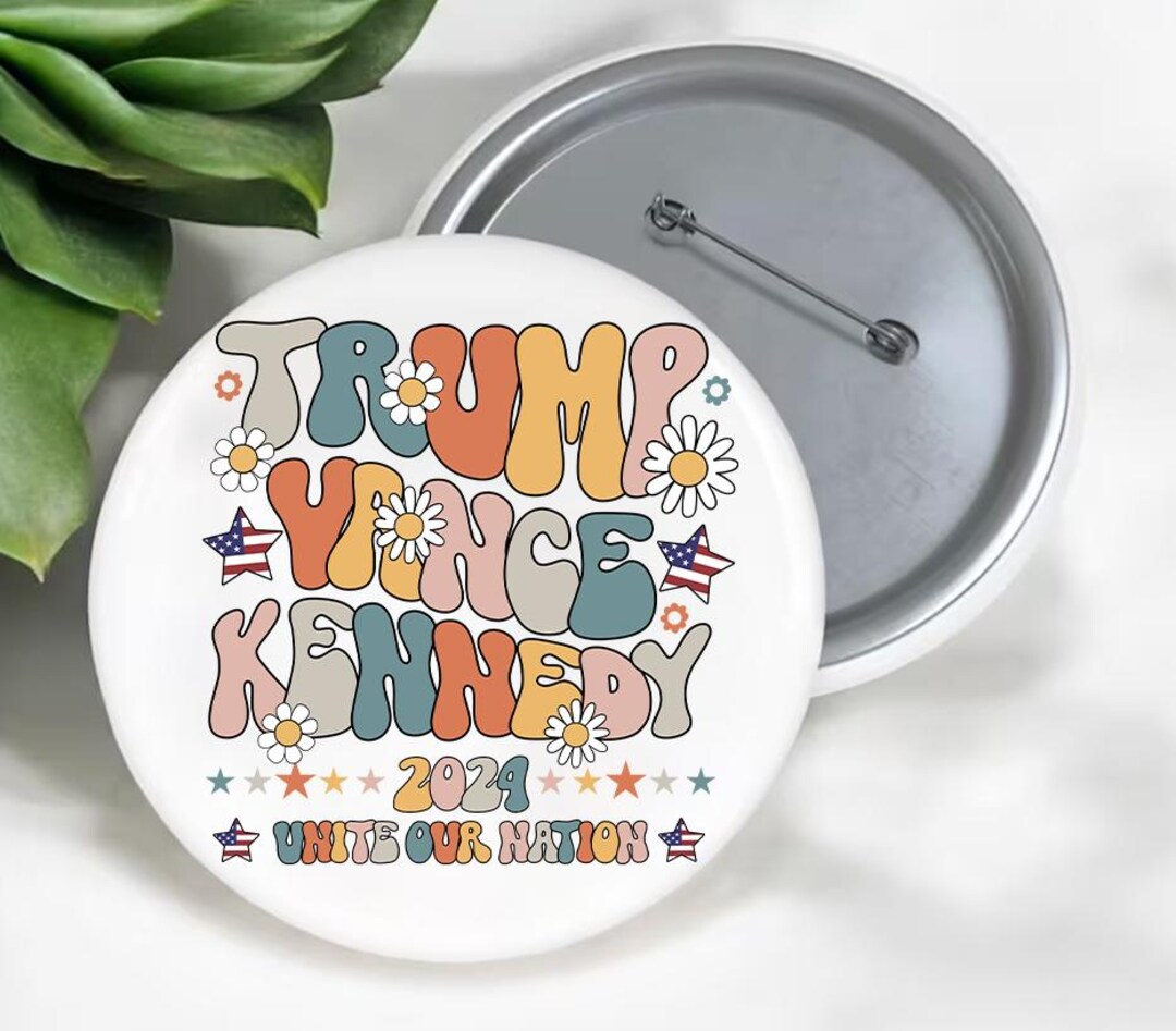 Retro Groovy Trump Vance Kennedy 2024 Pin, Make America Healthy Again ...