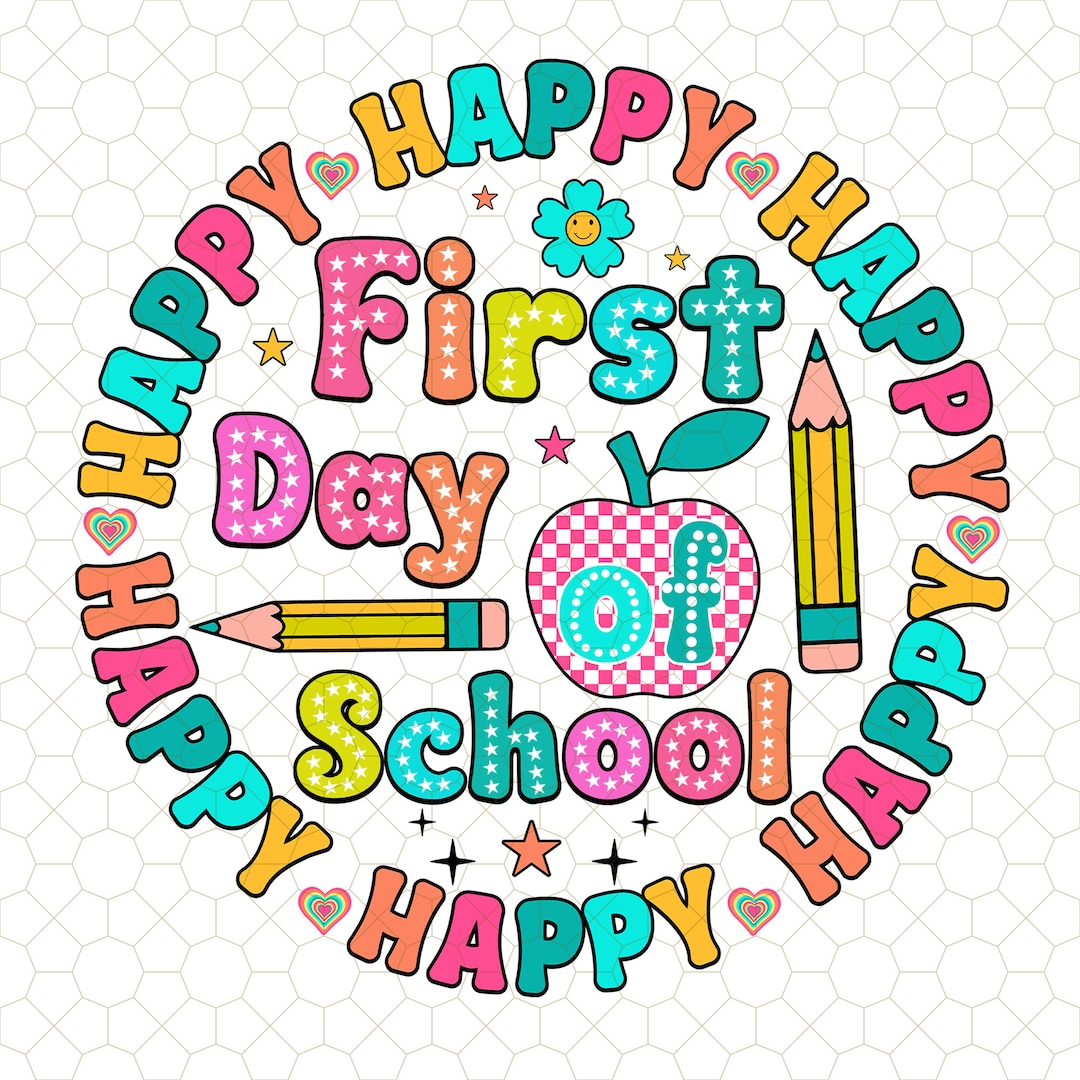 First Day of School Png, Welcome Back to School Png, Kindergarten ...