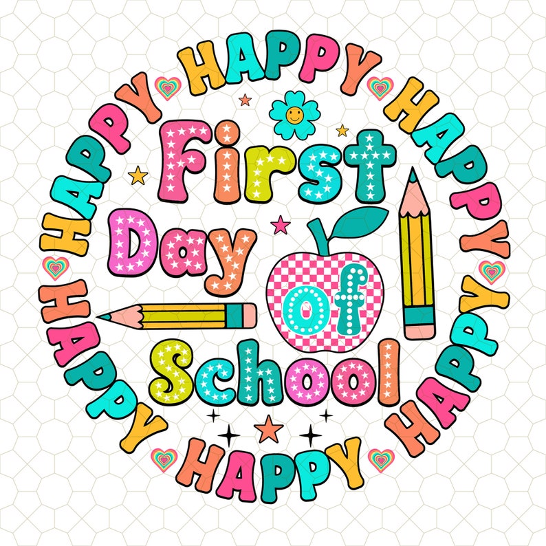 First Day of School Png, Welcome Back to School Png, Kindergarten ...
