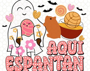 Aqui Espantan Mexican Spooky Halloween Png, Latin Halloween Png ...