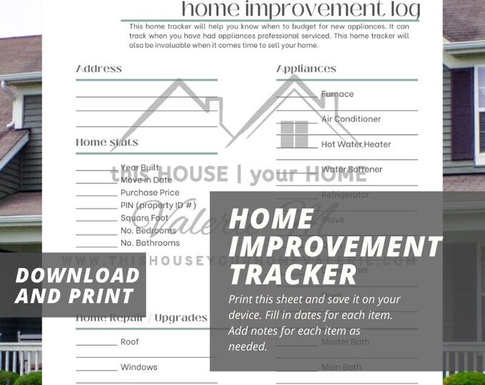 Renovation Planner Renovation Budget Design Tracker - Etsy