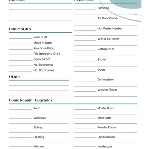 Home Improvement Log Tracker | Digital Download Log for Your House ...