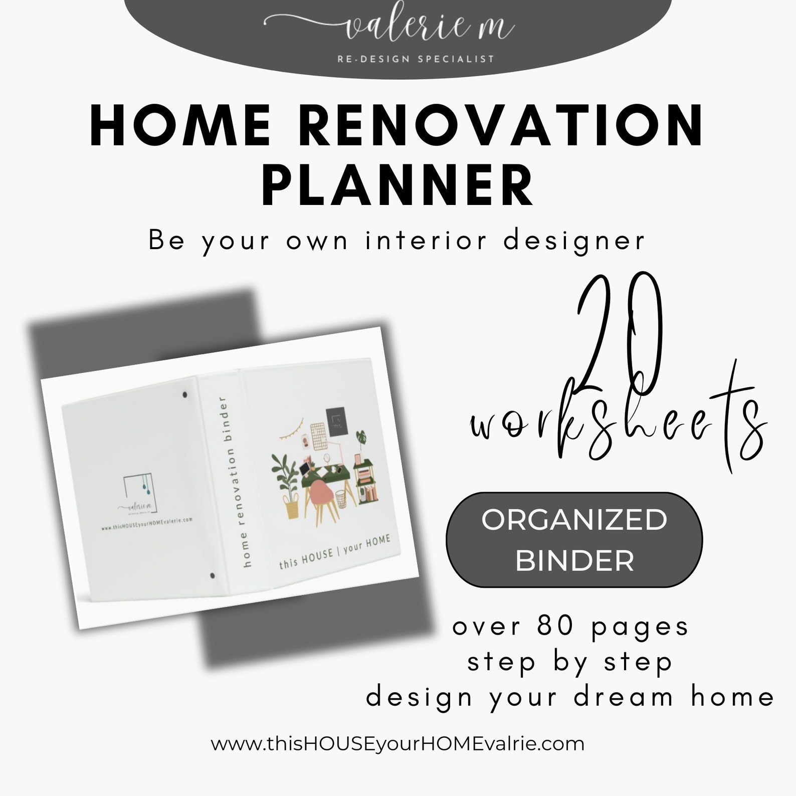Home Renovation Planner New Homeowner Gift Interior Design Binder ...