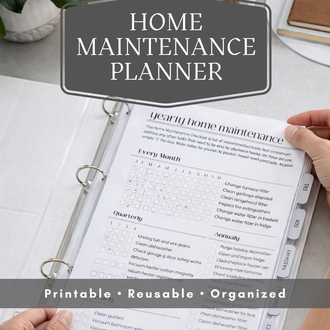 Digital Home Maintenance Binder Printable for House Management Binder ...