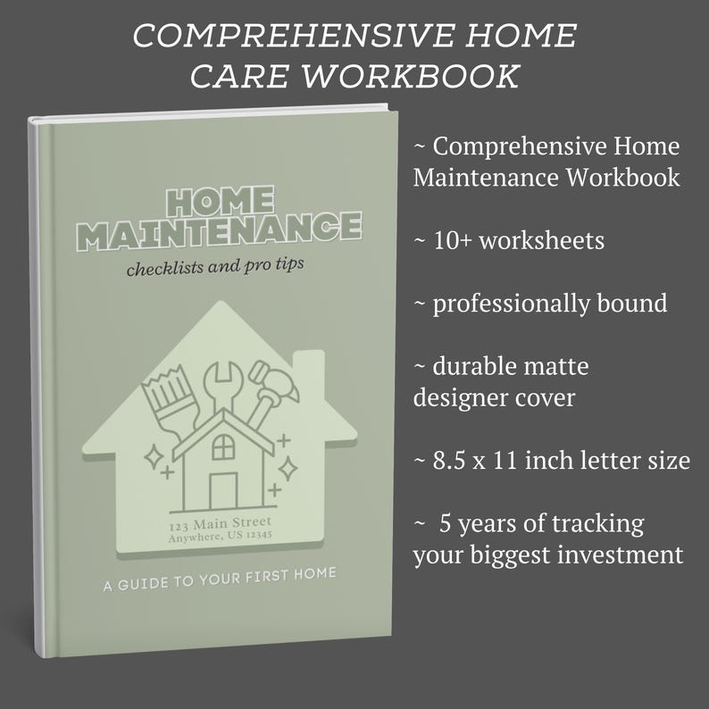 Personalized New Home Guide Book Maintenance Checklist Expense Tracker ...