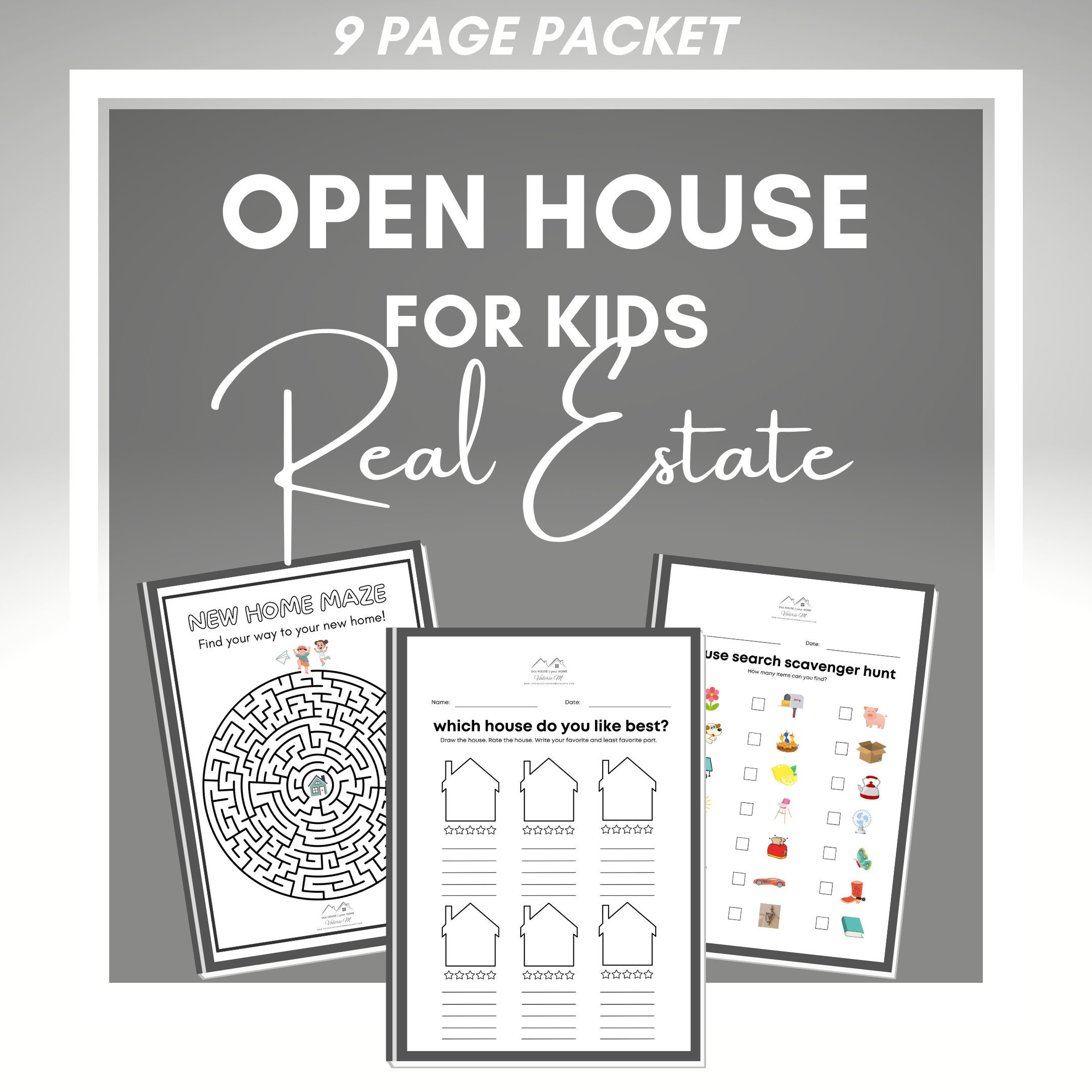 Open House for Kids | Realtor Tool | Open House Kit | Activity Packet ...