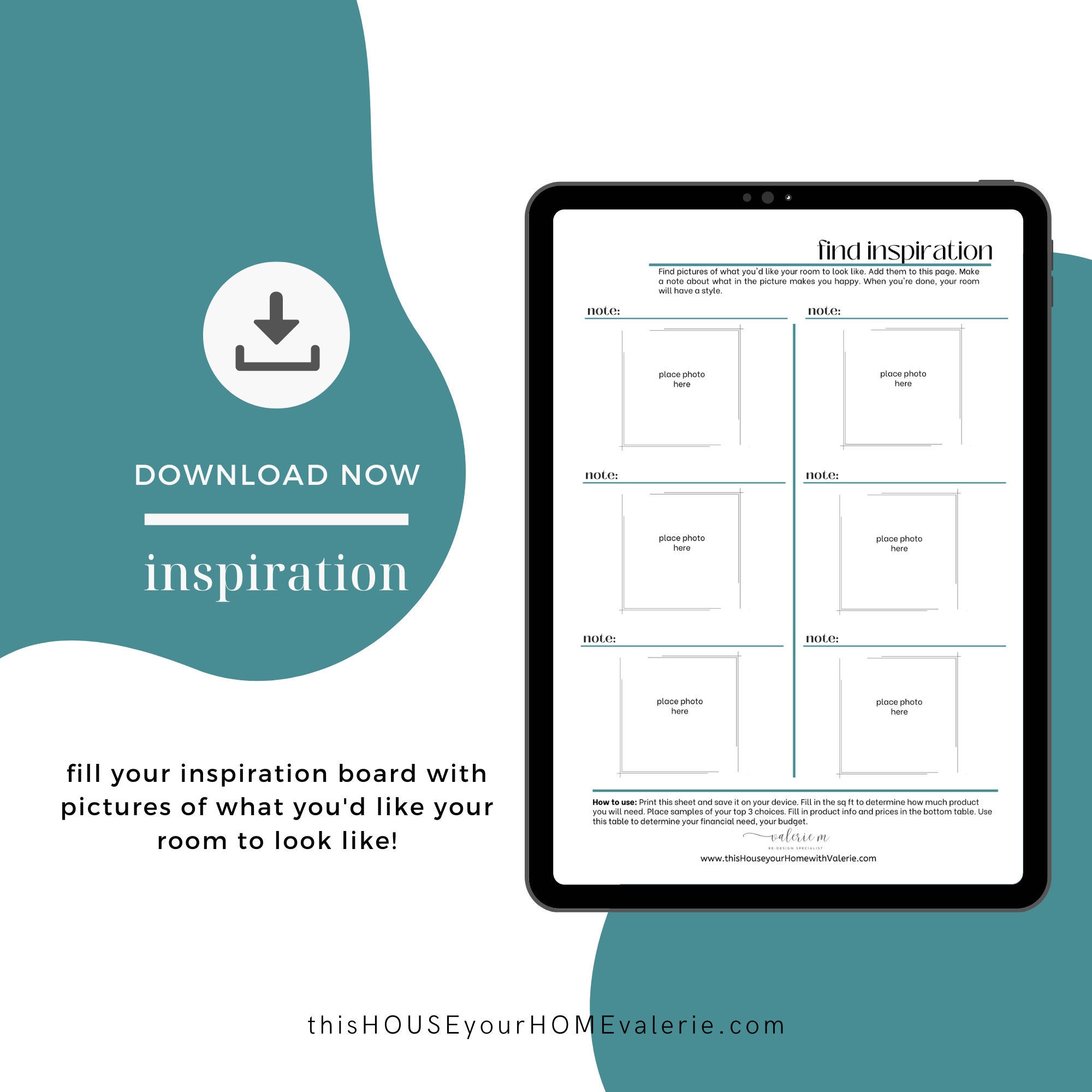 Room Design Worksheet Room Design Planner Interior Design Printable ...