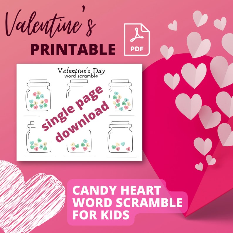 Valentines Day Activity Printable Valentines Day Activities for Kids ...