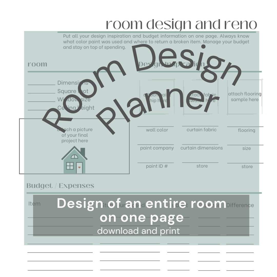 Room Design Planner | Planning Printable | Home Improvement Planner ...