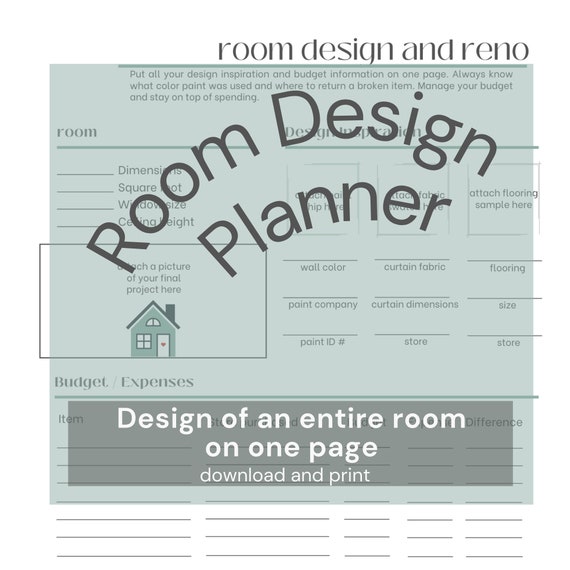 Room Design Planner Planning Printable Home Improvement - Etsy
