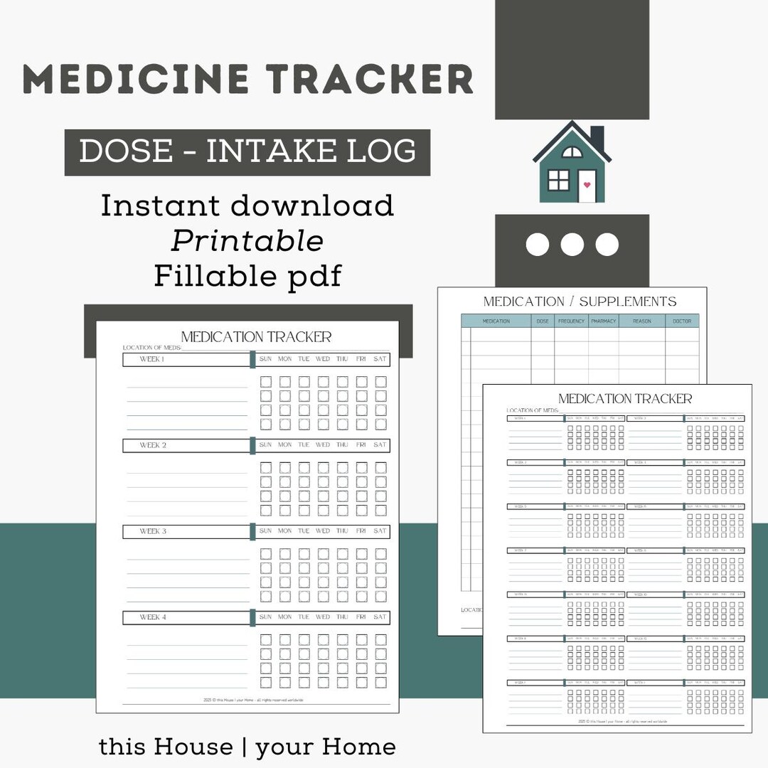 Daily Medication Tracker PDF | Weekly Medication Log for Caregivers and ...