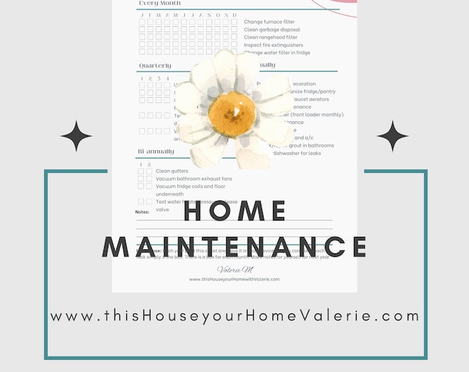 Annual Home Maintenance Checklist PDF Digital Download - Etsy