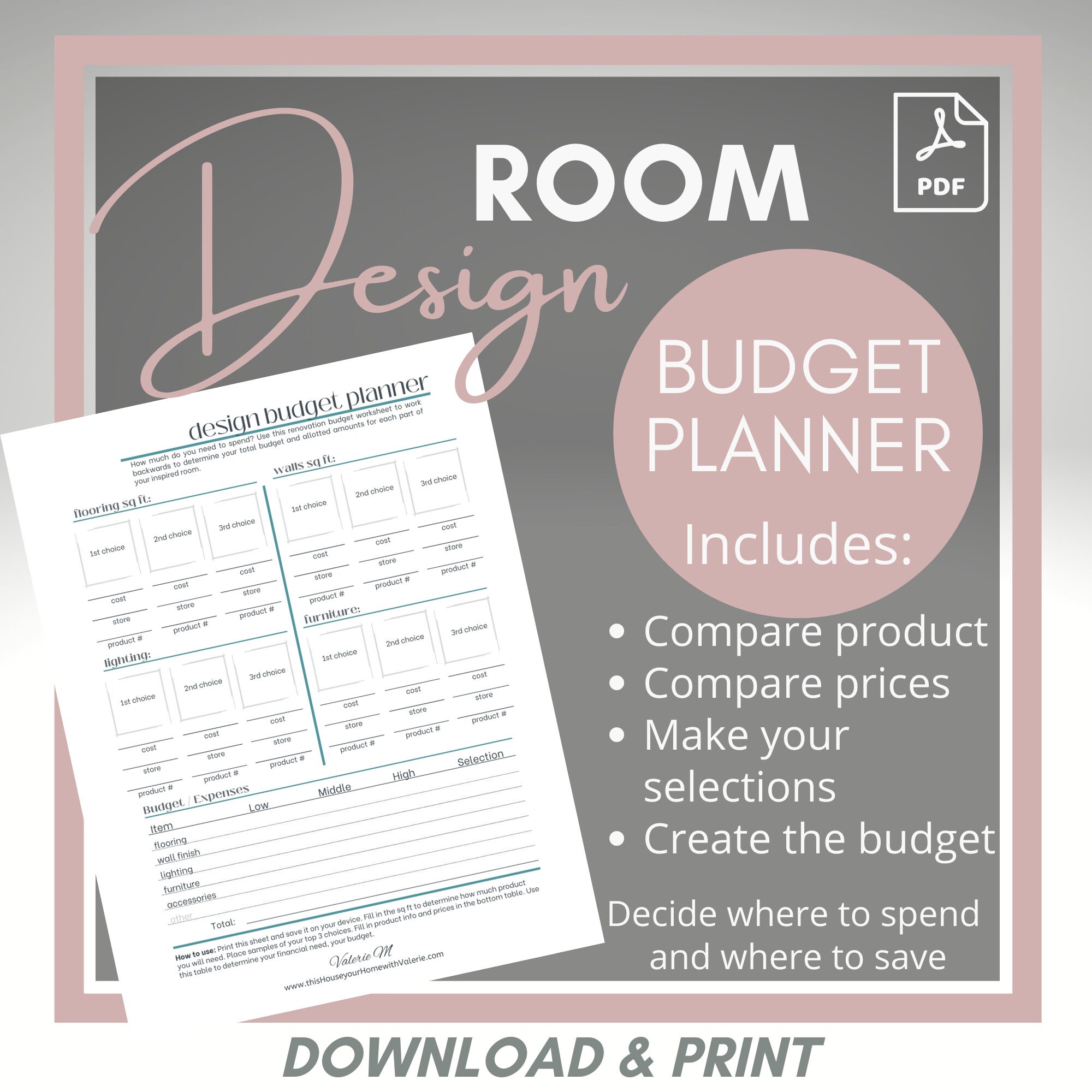 Home Renovation Planner Home Renovation Budget House Project Budget ...