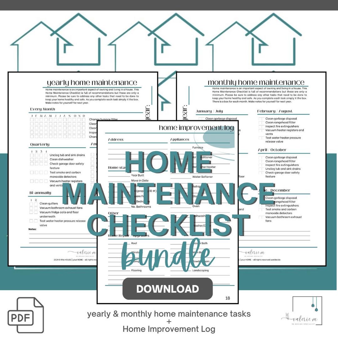 Home Maintenance Printable House Warming Gifts New Home Home Management ...