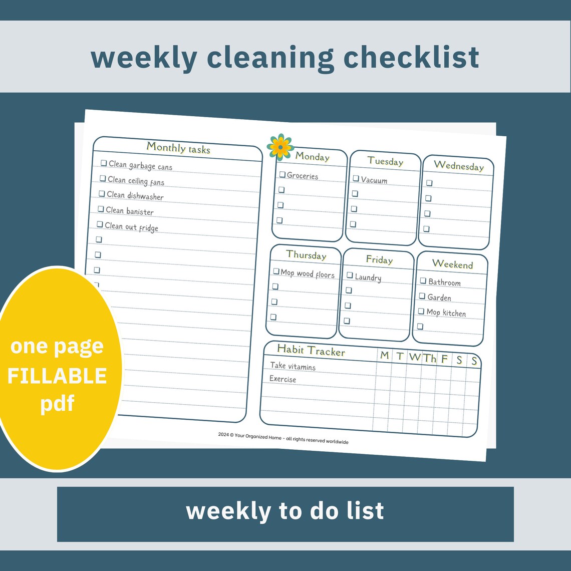 Editable Weekly To-do List | Task Tracker | Printable Weekly Task List ...