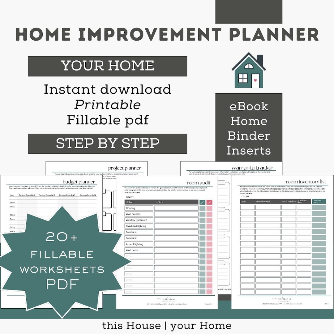 Home Project Planner for Homeowner Organization Tool for Design and ...
