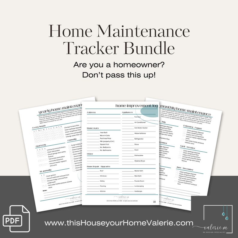 Home Maintenance Printable | House Warming Gifts New Home | Home ...