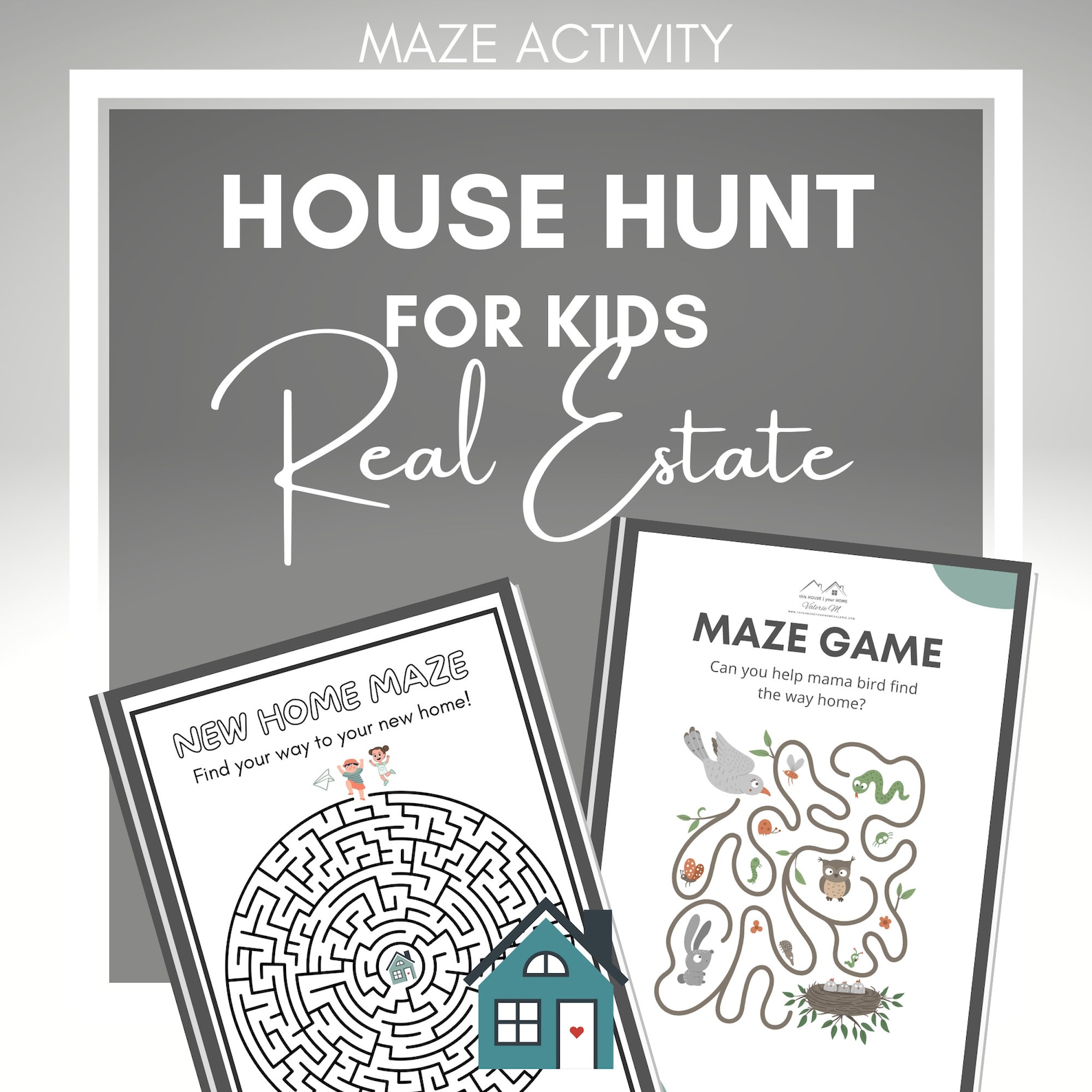 Printable Maze | Home Search With Kids | Mazes for Kids | Maze Game | Maze | Maze Pdf | Realtor ...