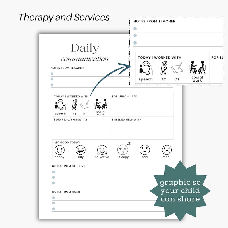 Printable Daily Communication Log for Special Needs Students Teachers ...