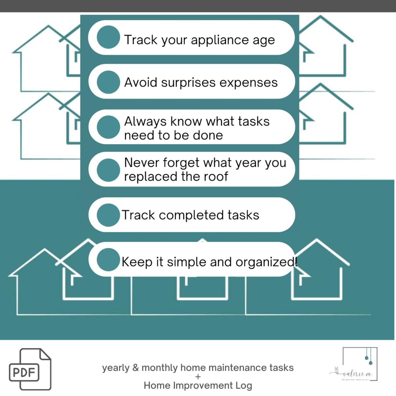 Home Maintenance Checklist Printable Fillable PDF for New Homeowners ...