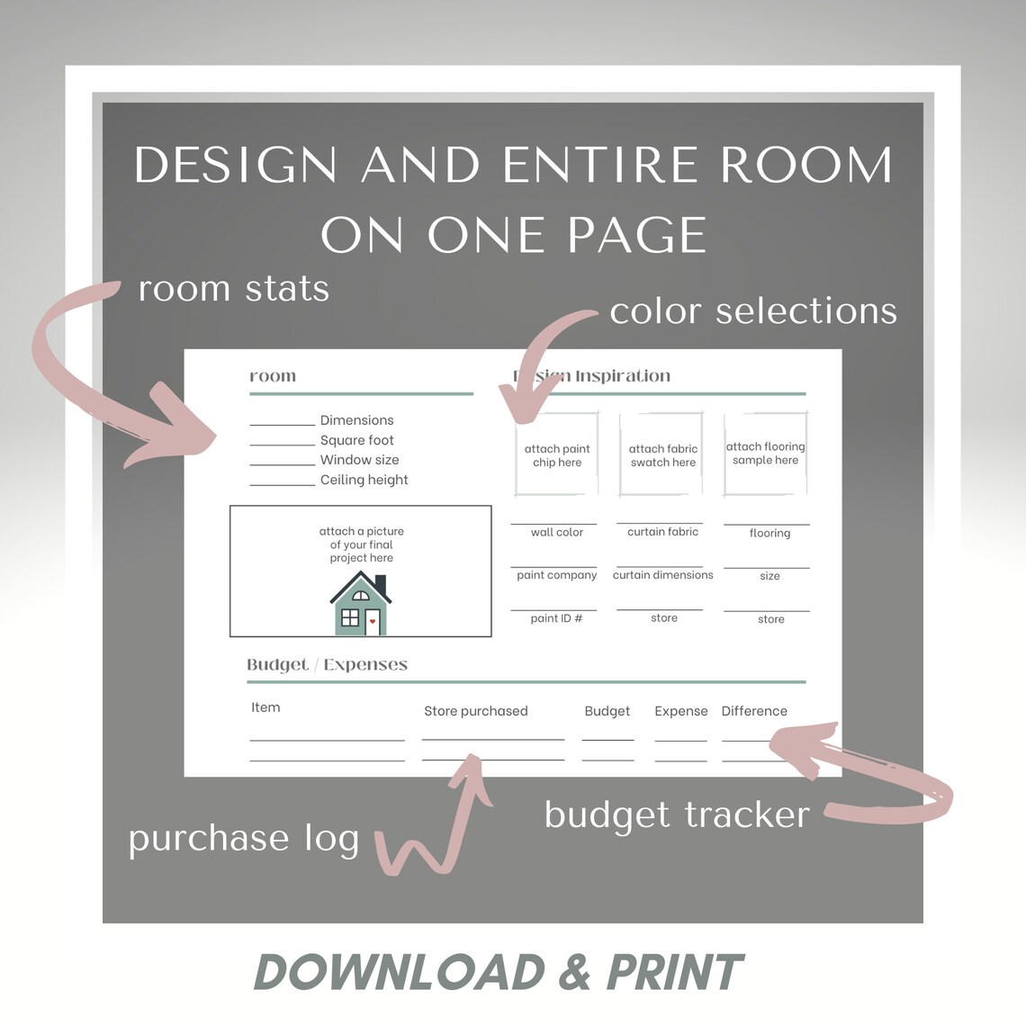 Renovation Planner Renovation Budget Design Tracker - Etsy
