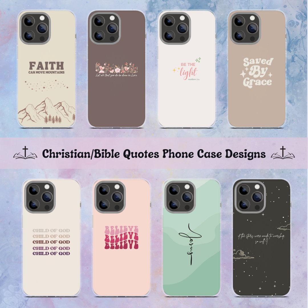 Christian Quotes Sublimation Phone Case Designs, Bible Verse PNG ...