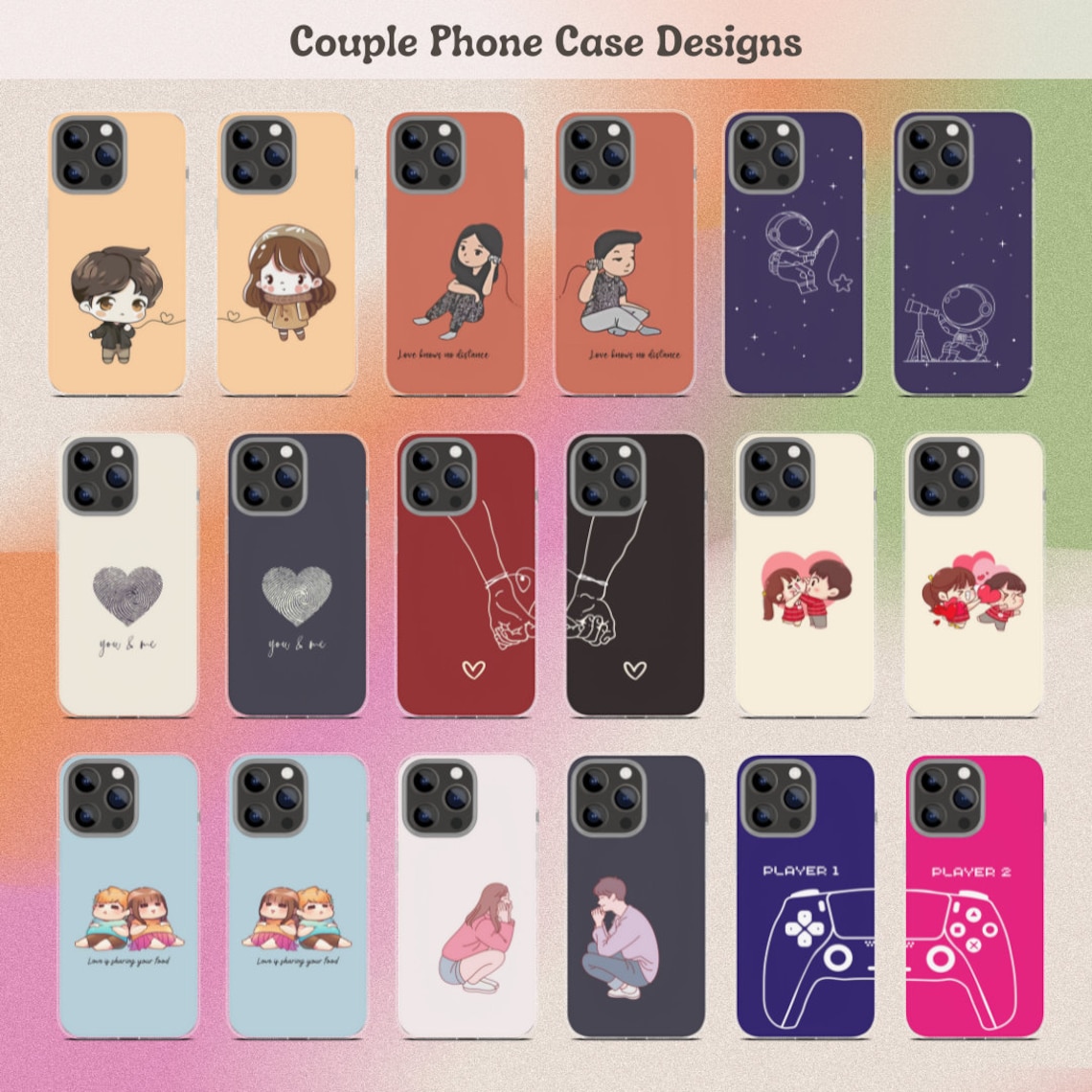 20 Couple Sublimation Phone Case Designs, Couple Designs, Sublimation ...
