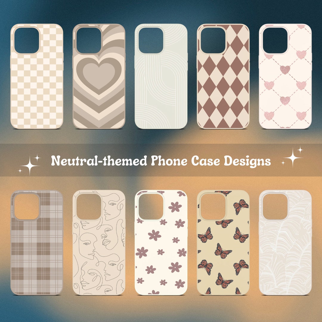 Neutral Beige Sublimation Phone Case Designs, Beige Phone Case PNG ...