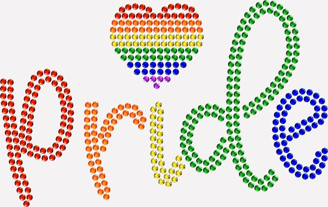 Rainbow 'pride' Rhinestone Appliqué, LGBTQ Pride Iron on Transfer, Gay ...