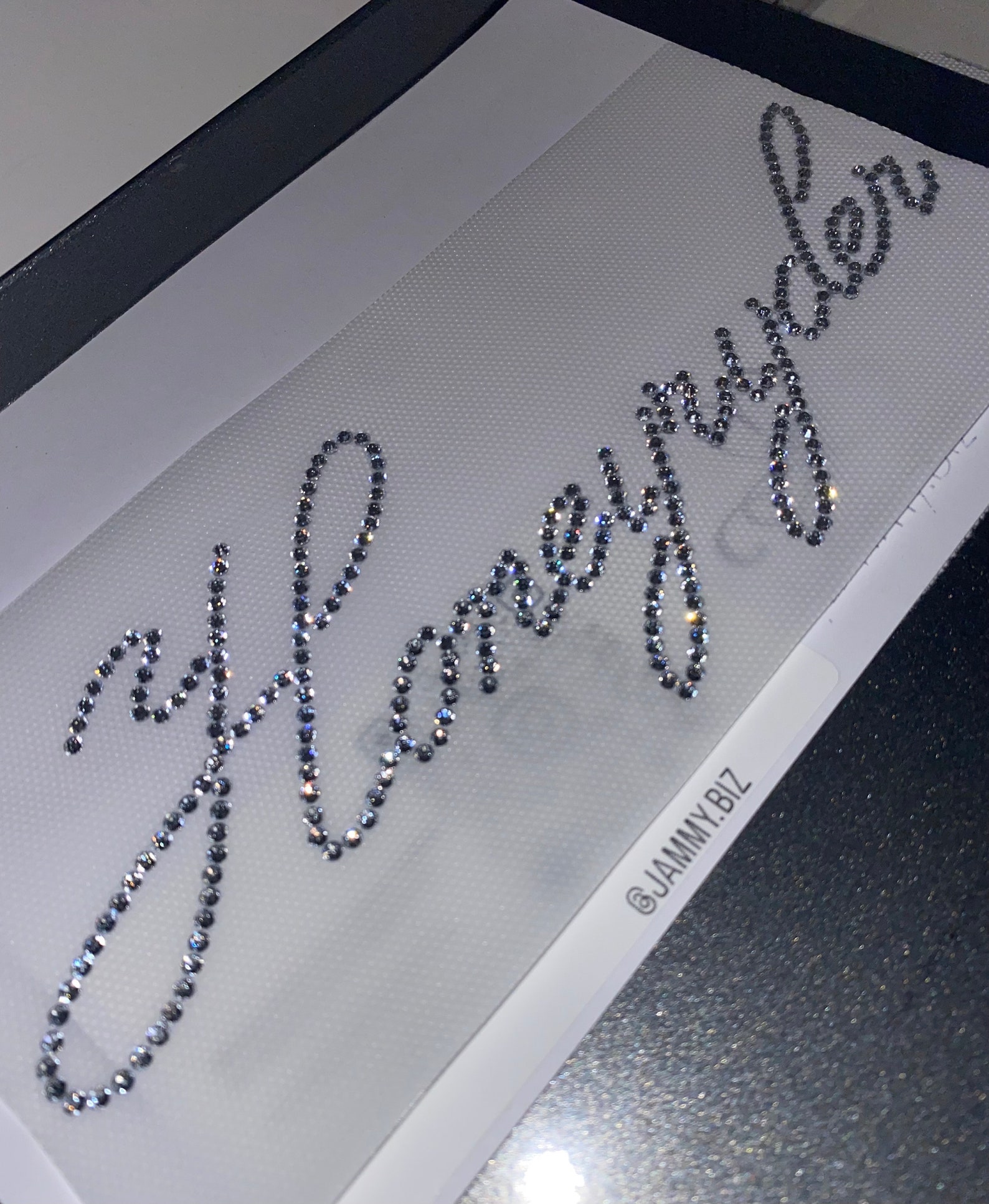 Classy 'blumari' Swirl Bling Font- Personalised - Custom Iron on Hot ...