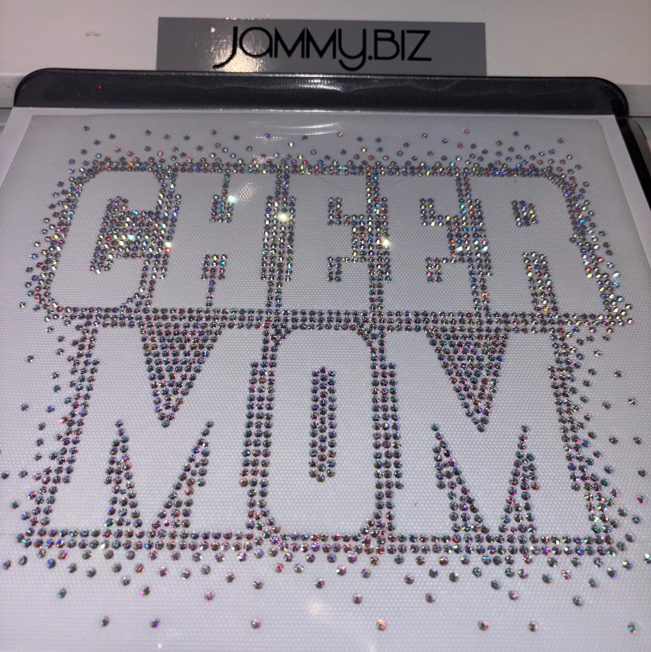 CHEER MOM Rhinestone Hot Fix AB Crystal Iron on Bling Diamante Patch ...