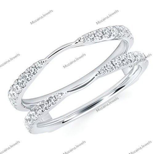 Open Leaf Wedding Ring Enhancer Round Diamond Ring Wrap 14K - Etsy