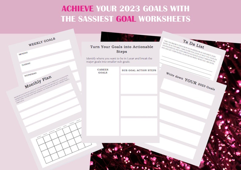 Goal Planner | Printable and Digital PDF | Affirmations Sheet ...