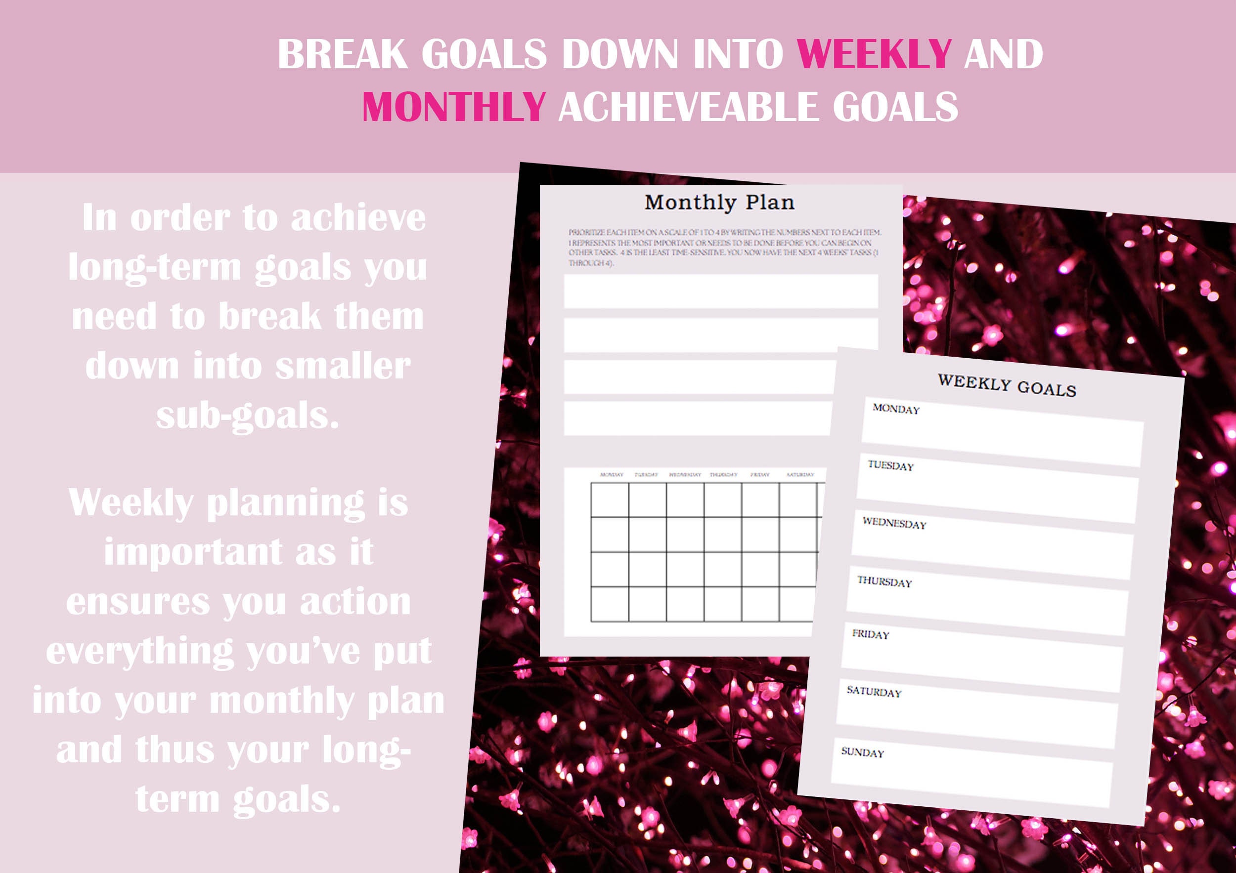Goal Planner | Printable and Digital PDF | Affirmations Sheet ...