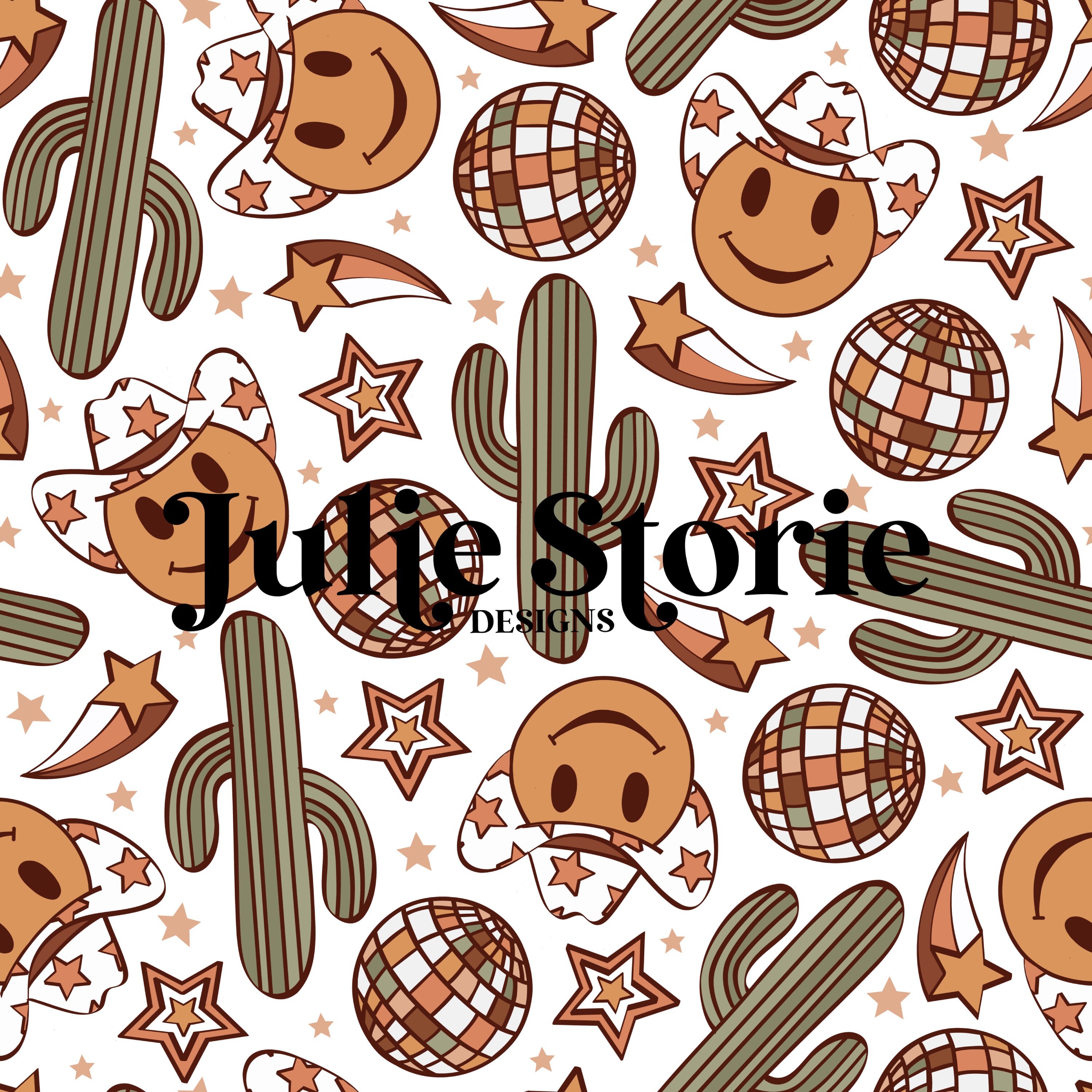 Disco Cowgirl Cowboy Seamless Repeat Pattern - Etsy