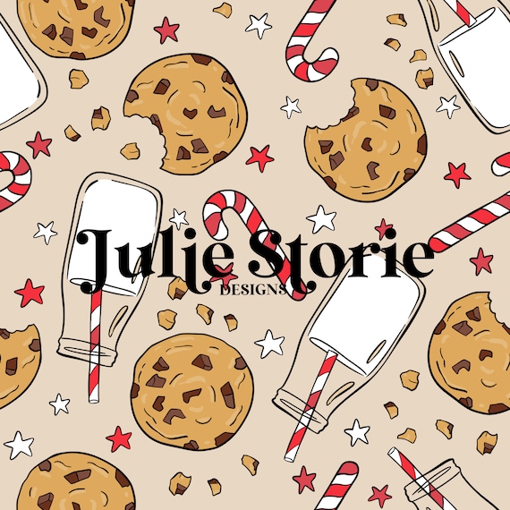 Cookies and Milk Christmas Seamless Repeat Pattern - Etsy