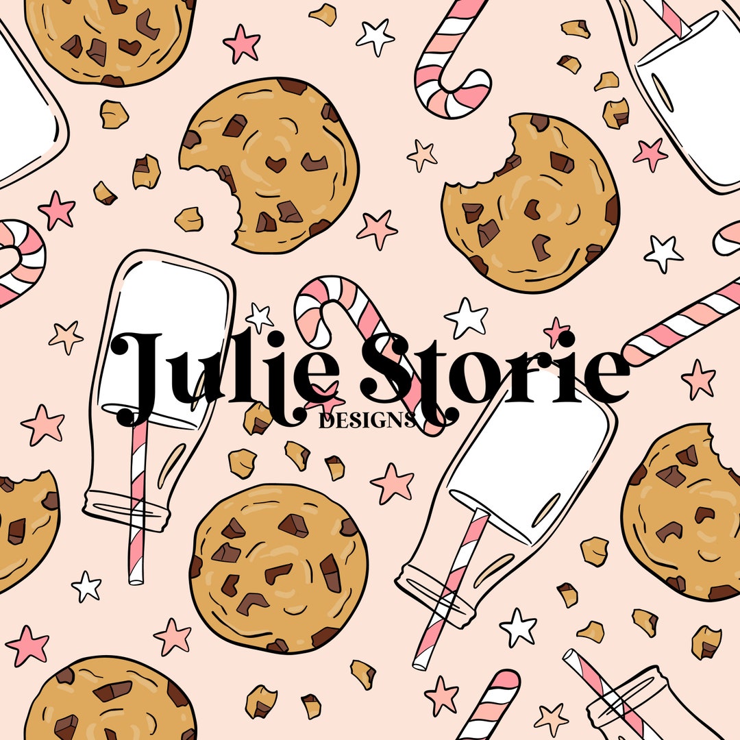 Milk and Cookies Christmas Seamless Repeat Pattern - Etsy