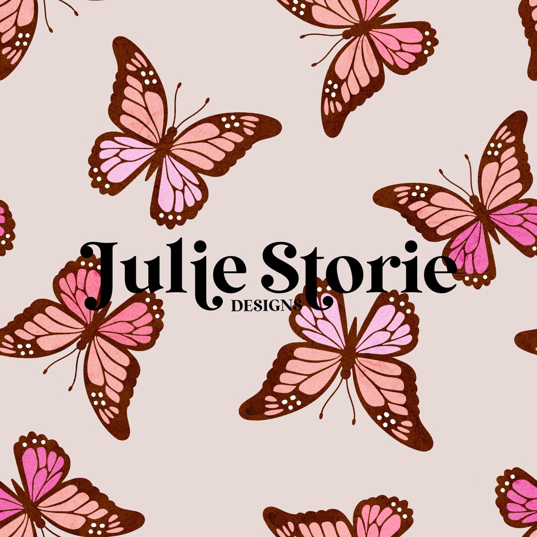 Boho Pink Watercolour Butterflies Seamless Repeat Pattern - Etsy