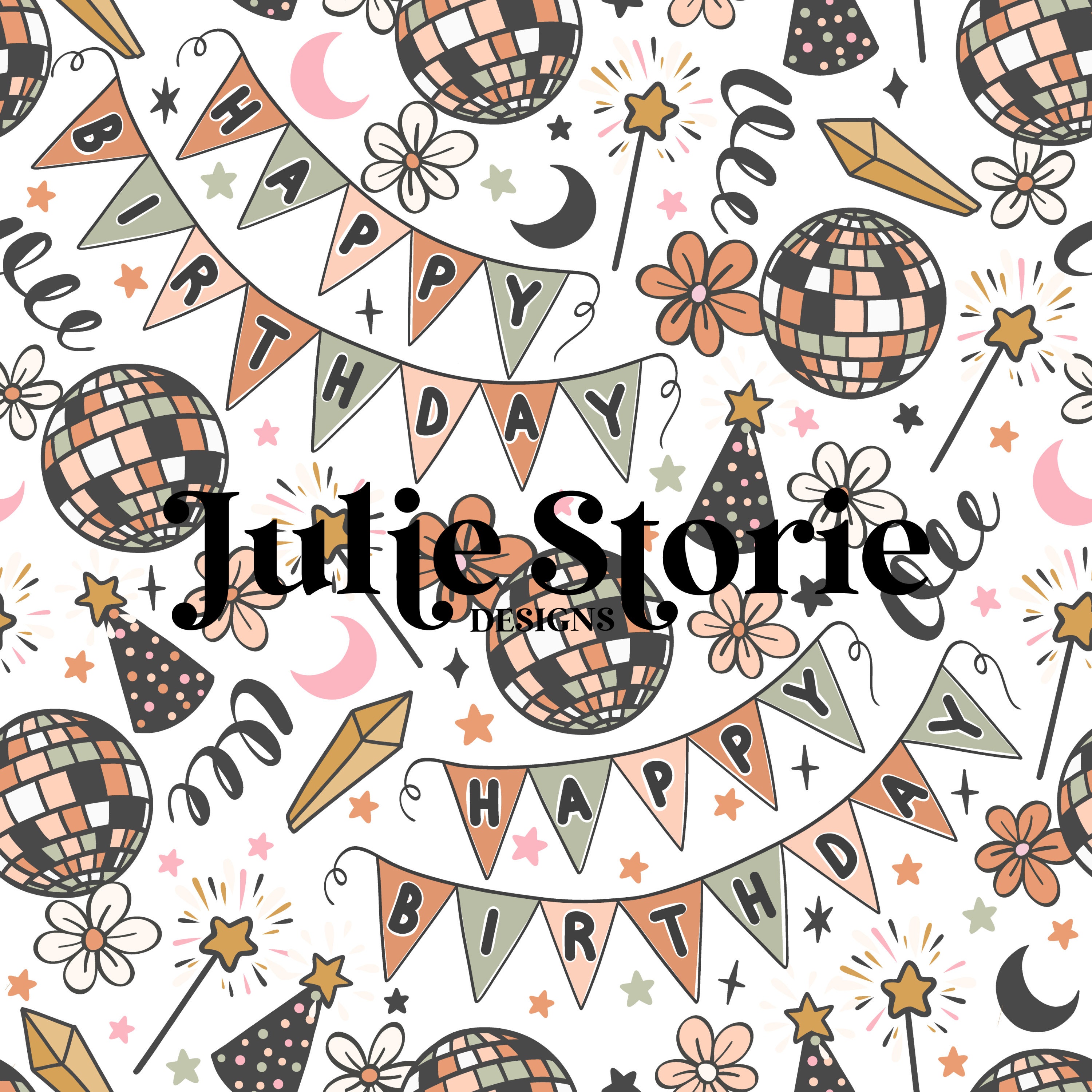 Happy Birthday Seamless Repeat Pattern for Fabric Sublimation - Etsy