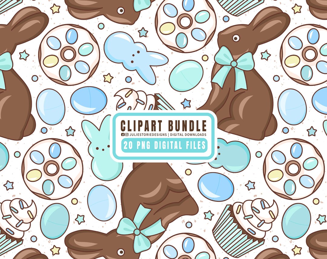 Easter Clipart Bundle, Easter Bunny PNG, Boys Easter Clipart, Cute ...