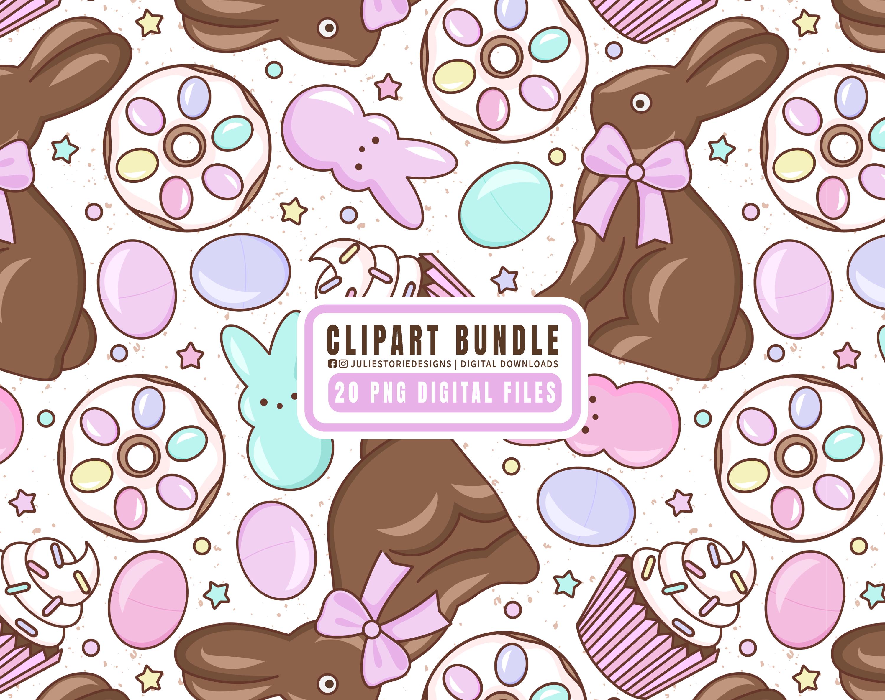 Easter Clipart Bundle, Easter Bunny PNG, Chocolate Bunny Clipart, Girls ...