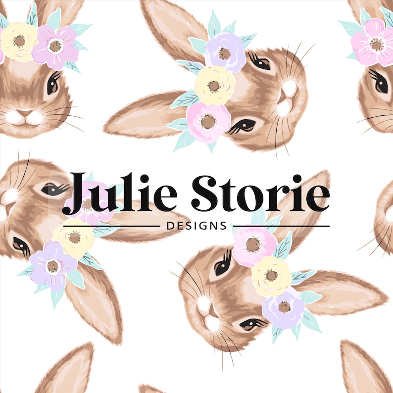 Easter Bunny Floral Seamless Pattern, Pretty Easter Seamless Design ...