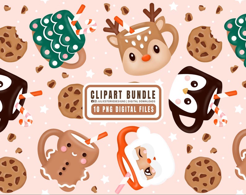 Christmas Mugs Clipart, Santa Mug Clipart, Christmas Clipart PNG ...