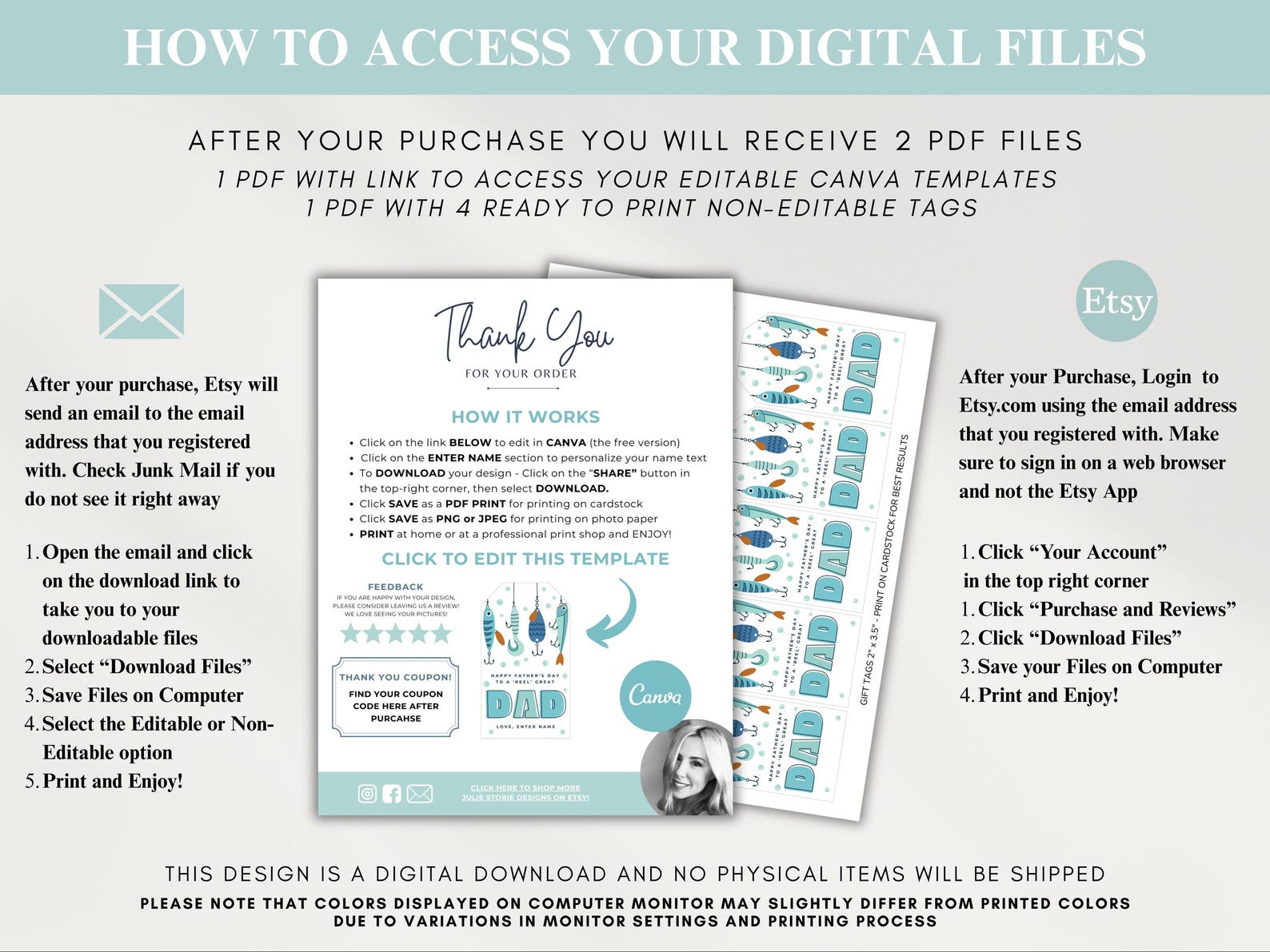 Editable Fathers Day Tag, Reel Great Dad Digital Tag, Fishing Fathers ...