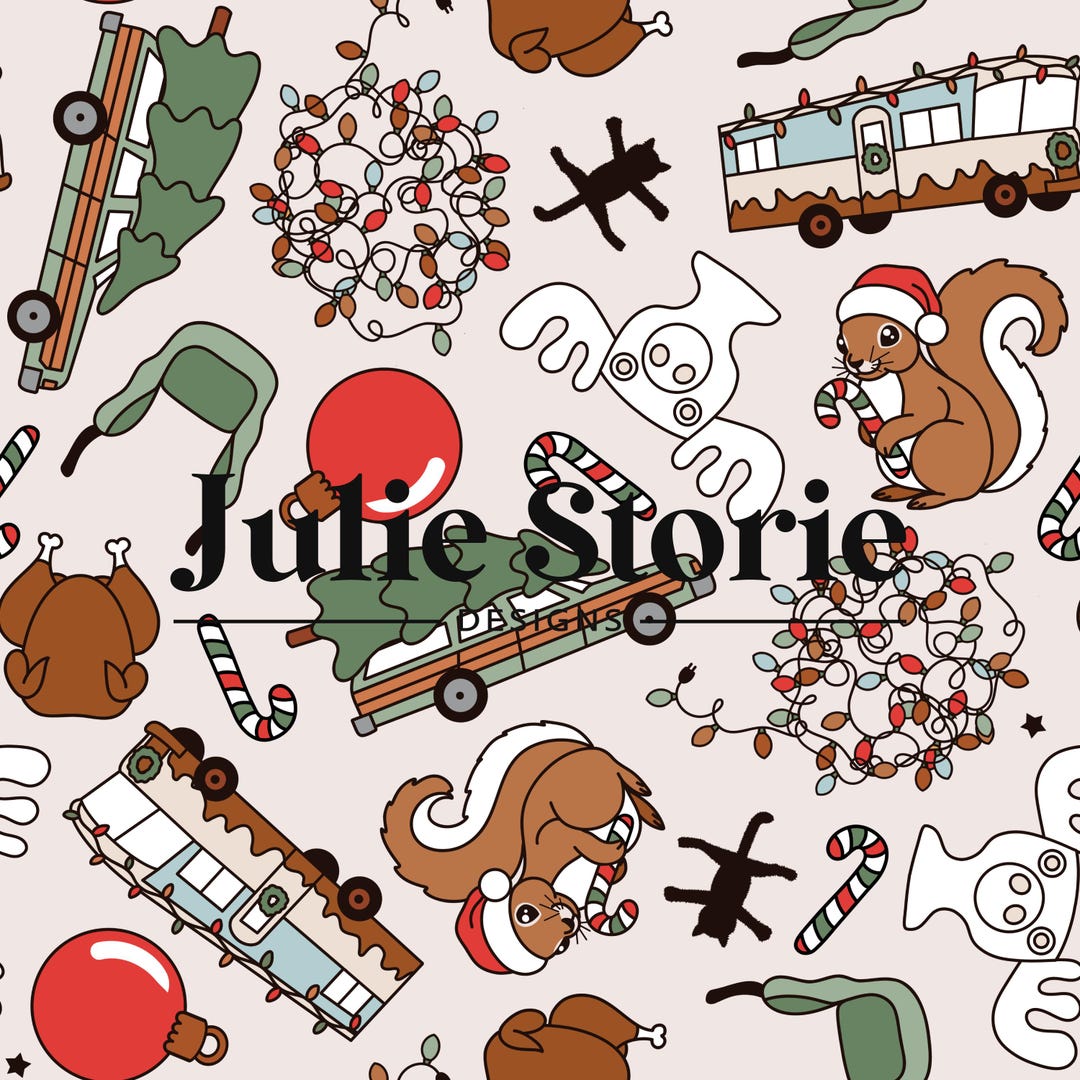 Christmas Holiday Seamless Pattern, Funny Christmas Movie Design ...