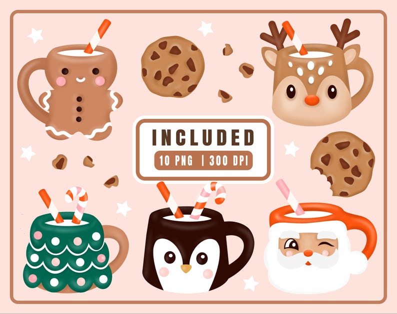 Christmas Mugs Clipart, Santa Mug Clipart, Christmas Clipart PNG ...