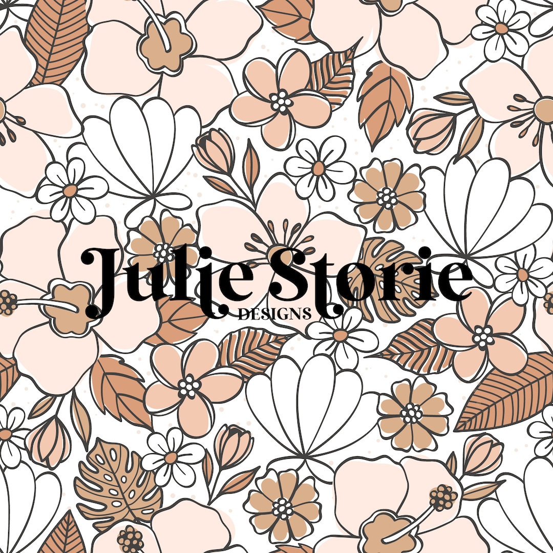 Tropical Boho Mermaid Flowers Seashell Seamless Repeat Pattern - Etsy