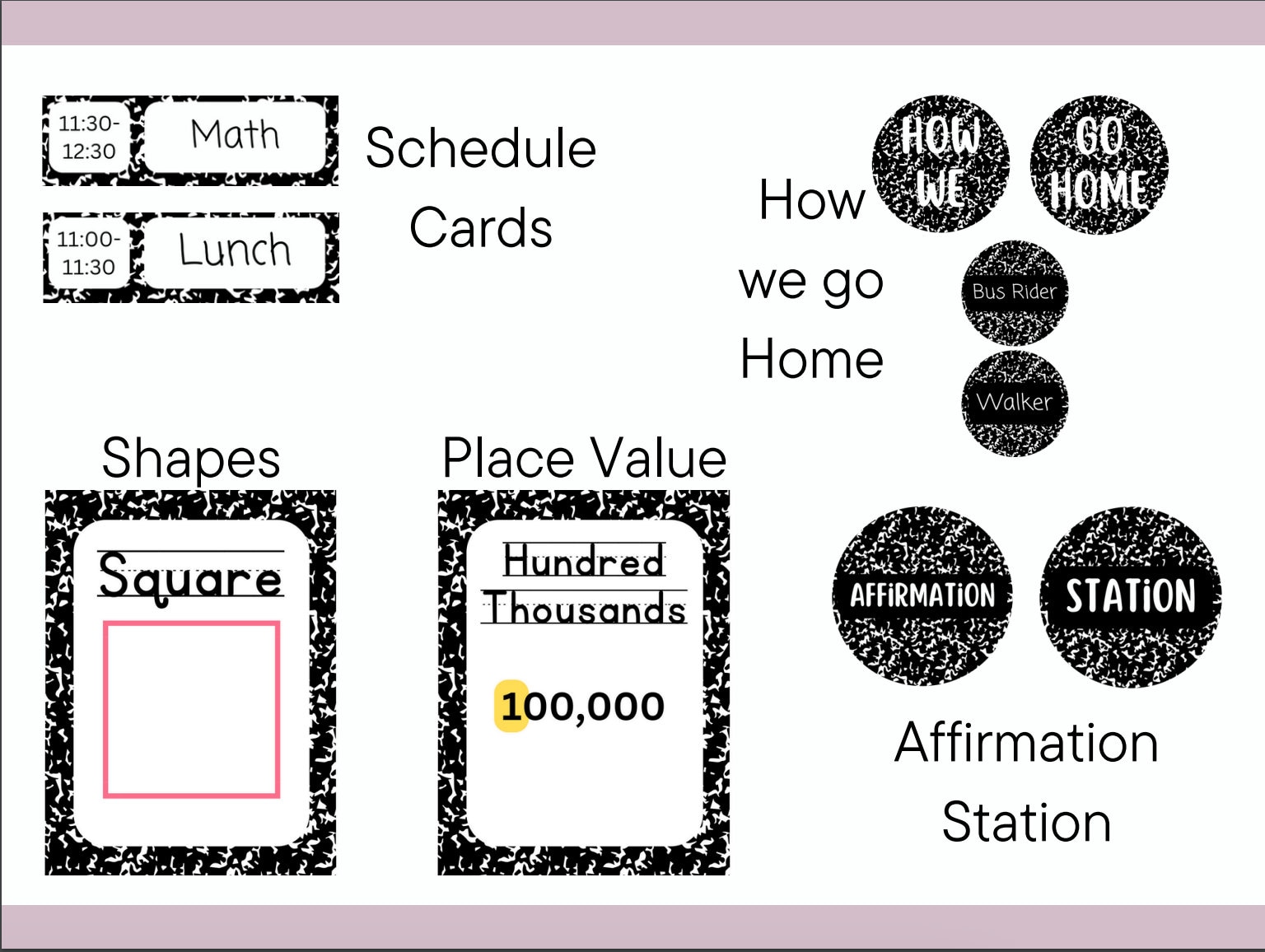 Classroom Decor Bundle Composition Book Cute Black and White Theme ...